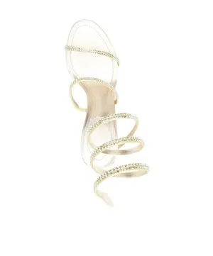 Rene Caovilla 105mm Cleo Spiral Heeled Sandals - Yellow