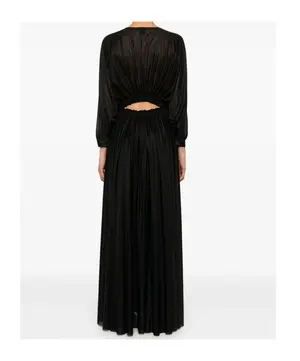 Pinko Maxi Dress With Deep V-neck And Cutout Detail