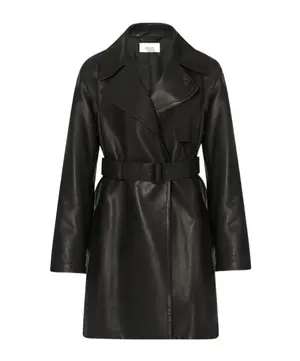 THE ROW Belted Leather Trench Coat