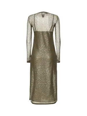 Pinko Sequinned Long Sleeve Maxi Dress
