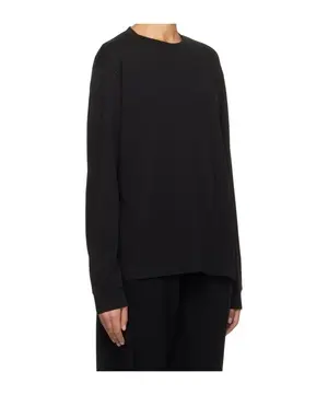 THE ROW Roundneck Long Sleeve T-shirt - Black