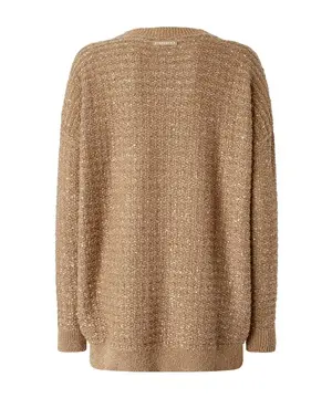 Pinko Sequins Metallic Basketweave Cardigan