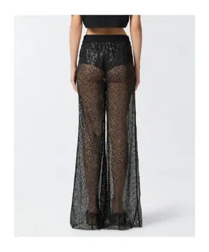 Pinko Sheer Sequinned Wide-leg Trousers