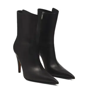 Alexander McQueen Pointed Toe Zip Up Ankle Boots