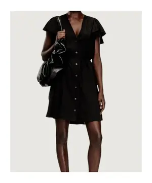 DIESEL® D-aikiri Dress With V-neck And Flutter Sleeves