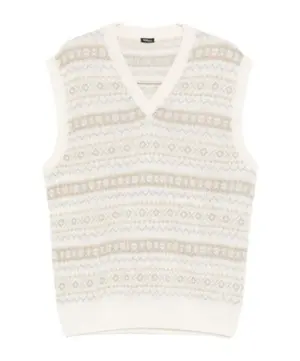 Kiton V-neck Knitted Vest - White