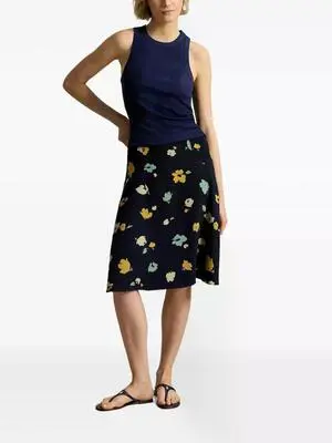 Polo Ralph Lauren Floral Print Flared Midi Skirt