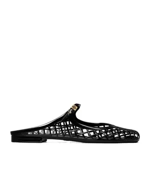 Tory Burch Mellow Flat Mules With Buckled Strap - Black