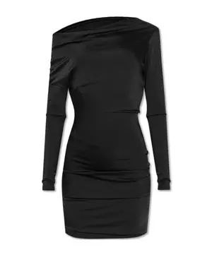 Alexander McQueen Off-the-shoulder Draped Mini Dress