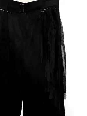 MIDORIKAWA Belted Trousers With Raw Edge Detail