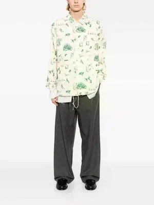 MIDORIKAWA Graphic-print Layered Shirt