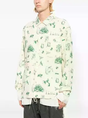 MIDORIKAWA Graphic-print Layered Shirt