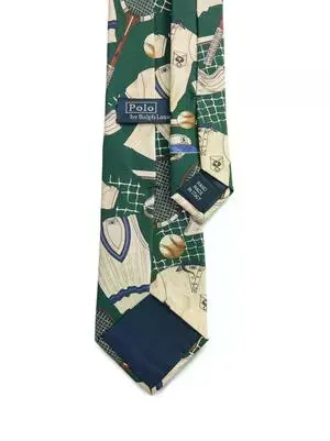 Polo Ralph Lauren Silk Tennis Print Tie - Green
