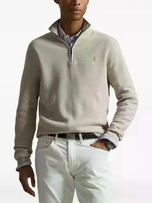 Polo Ralph Lauren Mesh-knit Quarter-zip Sweater