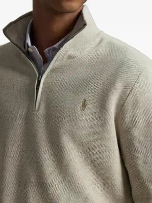 Polo Ralph Lauren Mesh-knit Quarter-zip Sweater