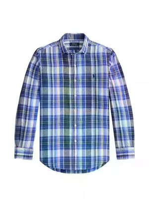 Polo Ralph Lauren Check-pattern Linen Shirt - Blue