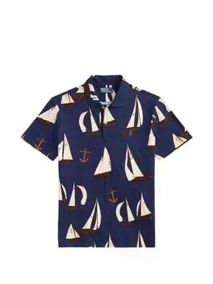 Polo Ralph Lauren Sailboat-print Polo Shirt - Blue