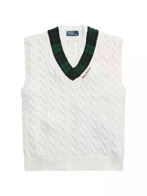 Polo Ralph Lauren Cable-knit V-neck Sweater - White