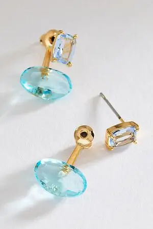 Anthropologie Small Stone Earrings - Blue