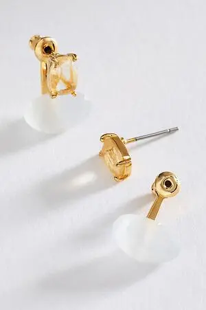 Anthropologie Small Stone Earrings - Opal/clear