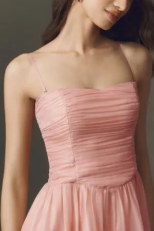 Bhldn Strapless Sweetheart Neckline Maxi Dress With Slender Straps