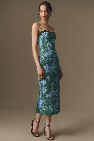 Bhldn Floral Jacquard Bustier Maxi Dress