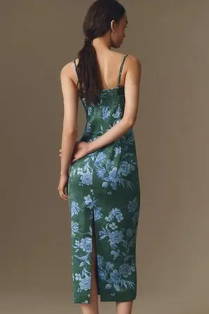 Bhldn Floral Jacquard Bustier Maxi Dress