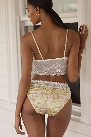 LYREBIRD Satin Bikini Briefs - Citron