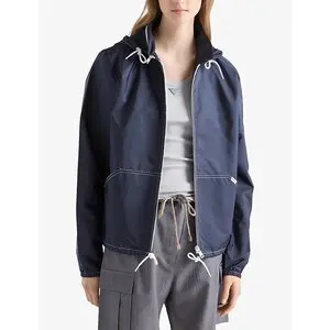 Prada Lightweight Re-nylon Blouson Jacket With Drawstring Hood