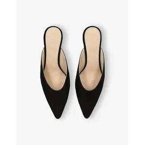 Le Monde Beryl Petra Suede Kitten Heel Mules - Black