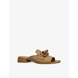 PEDRO GARCIA Enna Leather Mules With Chain Embellishment