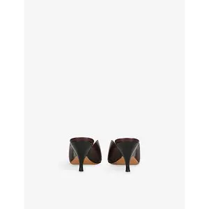 Le Monde Beryl Petra Heeled Leather Mules - Wine