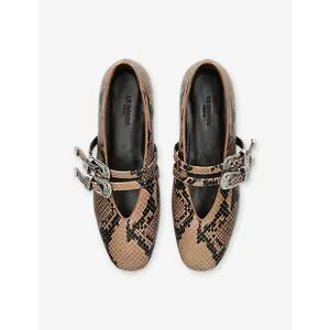 Le Monde Beryl Claudia Snake Embossed Leather Ballet Flats - Mult/other