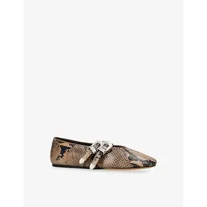 Le Monde Beryl Claudia Snake Embossed Leather Ballet Flats - Mult/other
