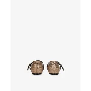 Le Monde Beryl Claudia Snake Embossed Leather Ballet Flats - Mult/other