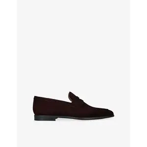 Magnanni Suede Penny Loafers - Wine