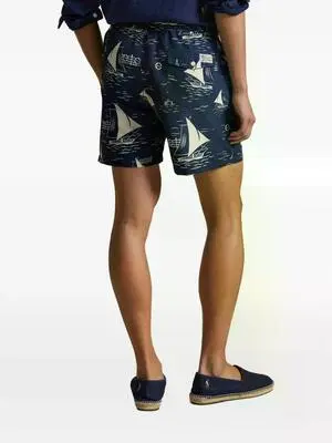 Polo Ralph Lauren Sailboat Print Swim Trunks - Blue