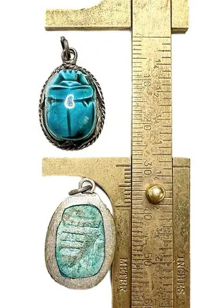 LUX REVIVAL Vintage Egyptian Revival Ceramic Scarab Pendant