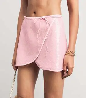 Oseree Sequined Mini Skirt