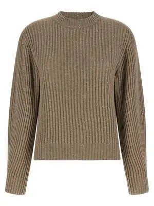 Brunello Cucinelli Sparkling Cashmere And Wool Blend Sweater - Cream