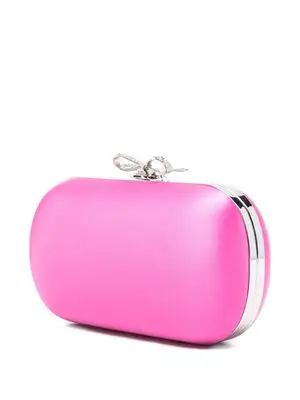 SELF-PORTRAIT Embellished Bow Clutch With Chain Strap