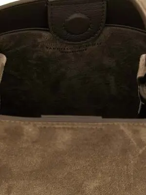 Brunello Cucinelli Suede Handbag With Monile Embellishment - Brown