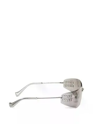 Miu Miu Aube Rimless Geometric Sunglasses - Silver
