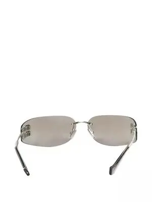 Miu Miu Aube Rimless Geometric Sunglasses - Silver