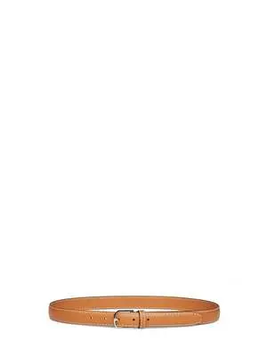 TOTEME TOTEME Slim Grained Leather Belt With Silver-Toned Buckle Multicolor