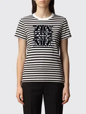Max Mara Max Mara Striped Cotton T-Shirt Black