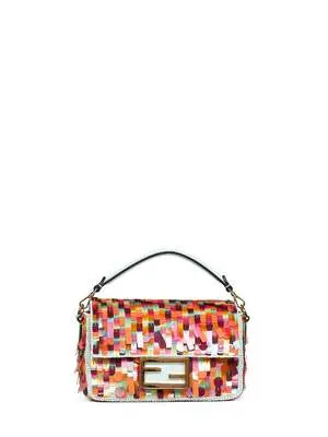 Fendi Sequined Leather Baguette Mini Bag