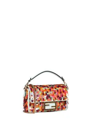 Fendi Sequined Leather Baguette Mini Bag