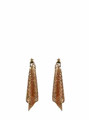 Rabanne Gold Chain Mail Pixel Flow Drop Earrings - Multicolor