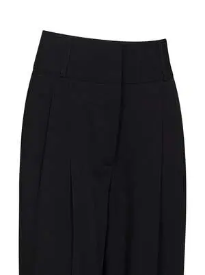 TOTEME Black Viscose And Wool Balloon Trousers - Multicolor